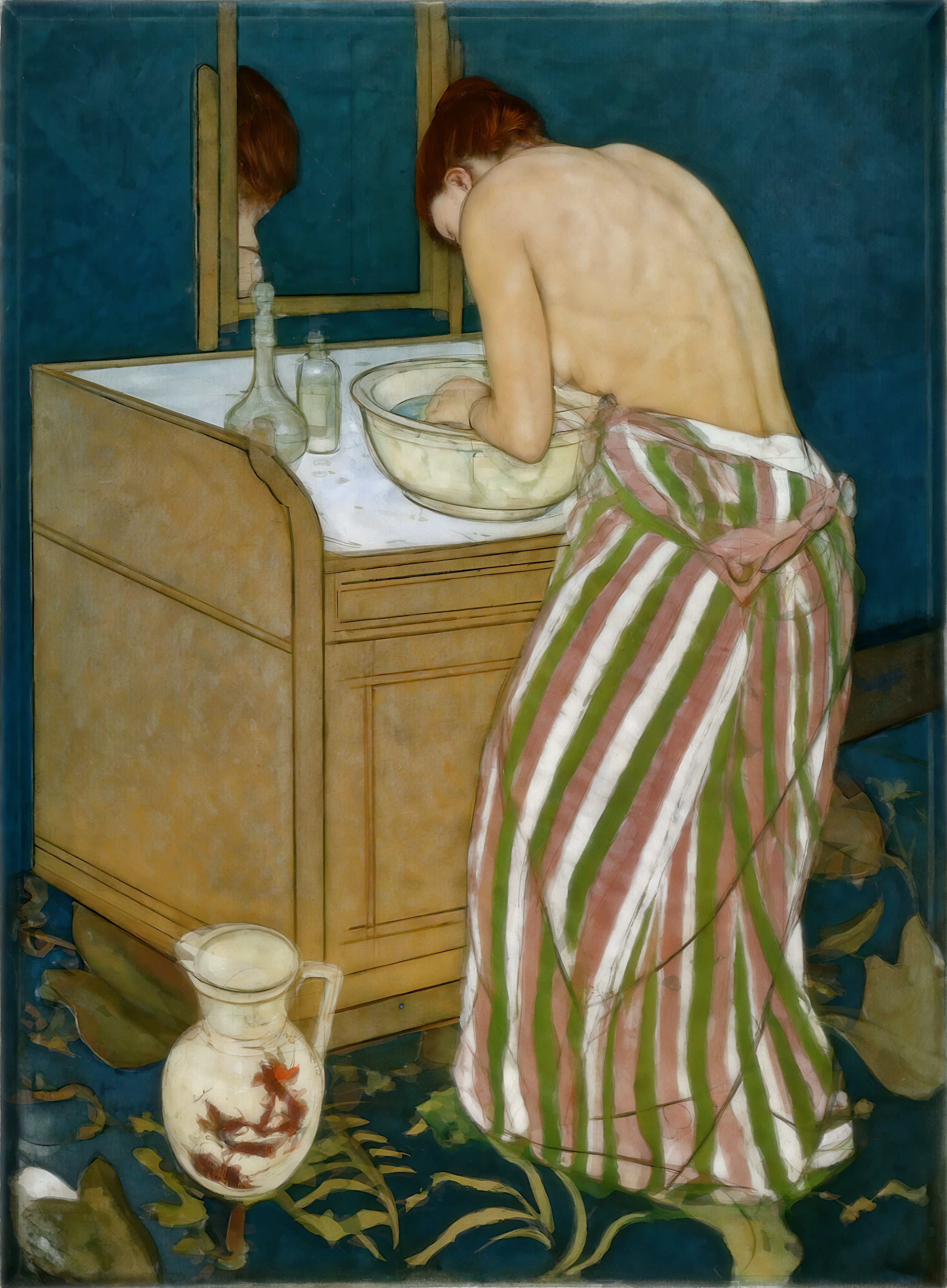 Woman Bathing by Mary Cassatt, 1891 – Ahamagi Art